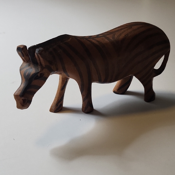 Art | African Wood Zebra Animal Sculpture Hand Carved Painted Figurine ...
